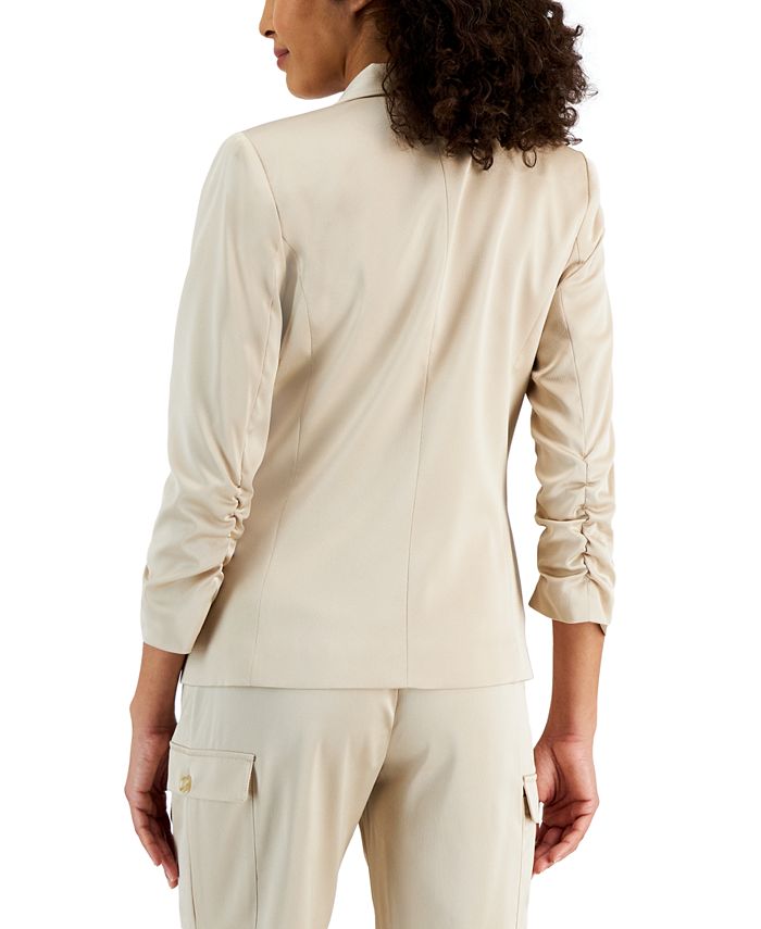 Tahari ASL Women's Shawl Collar Scrunched 3/4-Sleeve Blazer - Macy's Tahari ASL Women's Shawl Collar Scrunched 3/4-Sleeve Blazer - Macy's