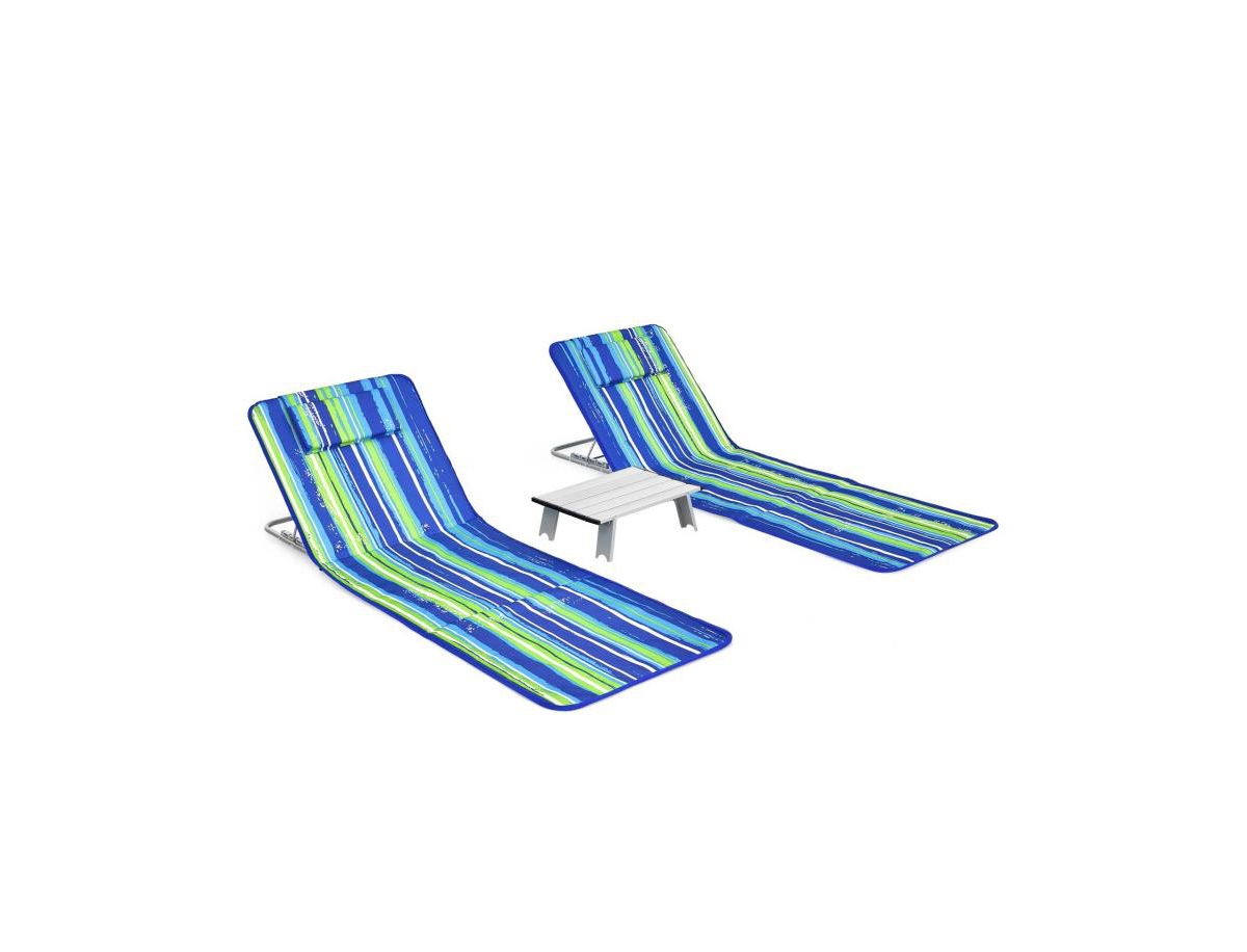 Click here for Inolait 3 Pieces Beach Lounge Chair Mat Set 2 Adju... prices