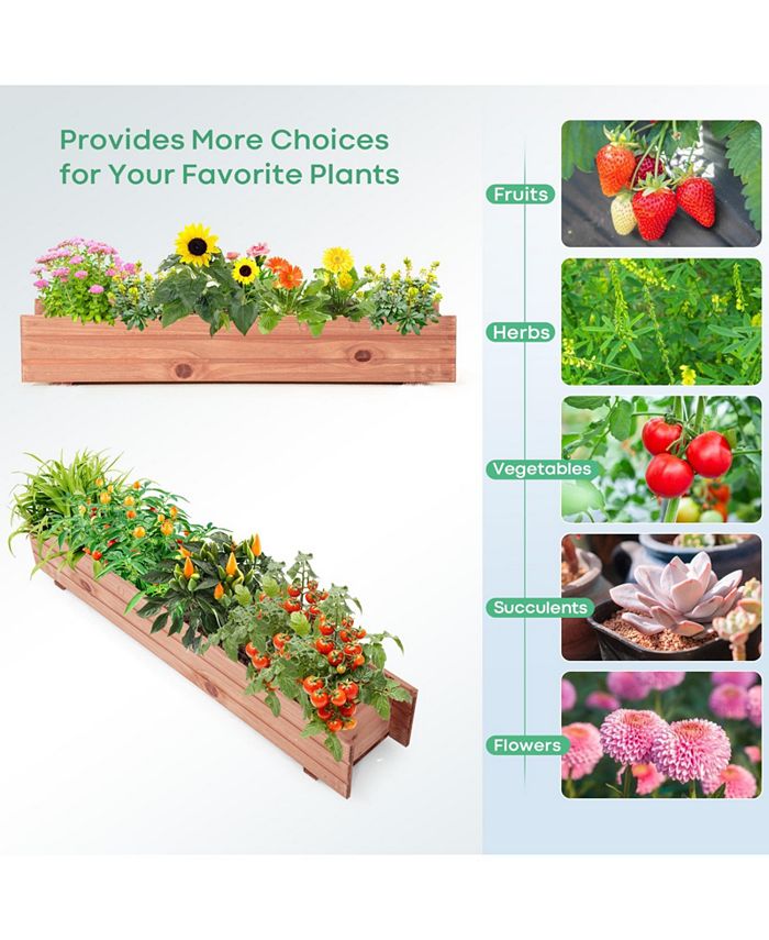 SUGIFT Wooden Decorative Planter Box for Garden Yard and Window - Macy's
