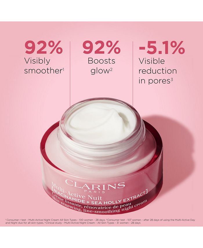 Clarins Multi-Active Night Moisturizer For Lines, Pores & Glow With ...