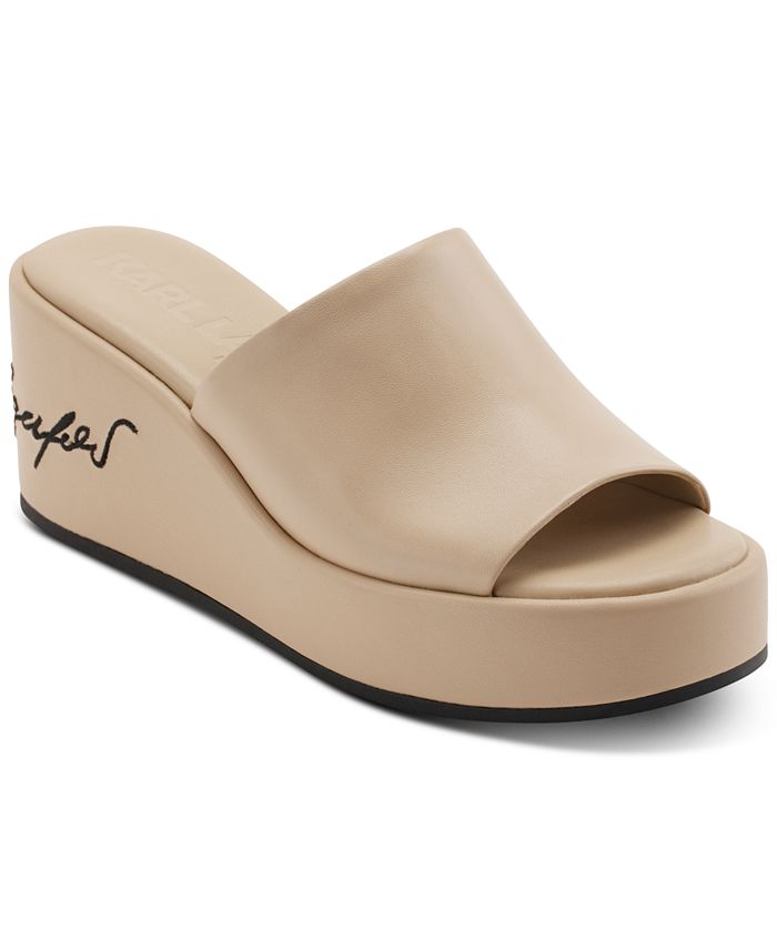 KARL LAGERFELD PARIS Women's Calvina Platform Wedge Sandals - Macy's
