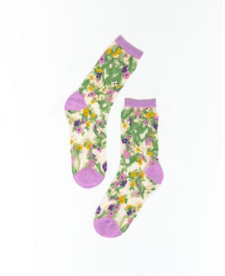 Sock Candy Women's Heart Floral Sheer Sock - Macy's