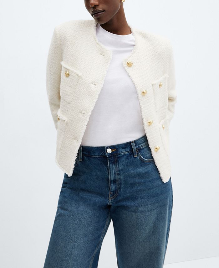 MANGO Women's Pocket Tweed Jacket - Macy's
