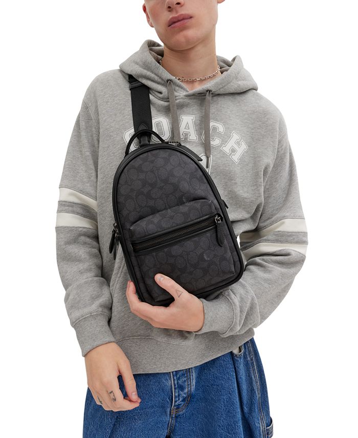COACH Men's Signature Canvas Charter Pack - Macy's