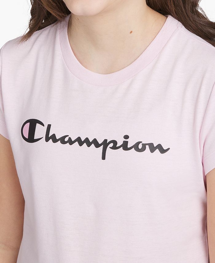 Champion Big Girls Classic Script Logo T-shirt - Macy's