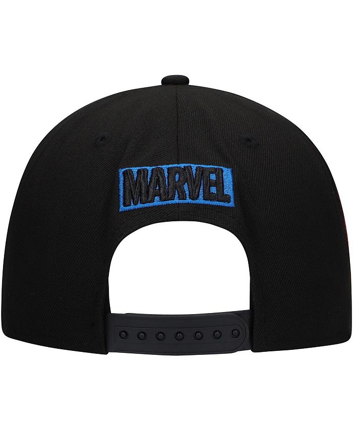Lids Men's Black Captain America Marvel 60th Anniversary Snapback Hat ...