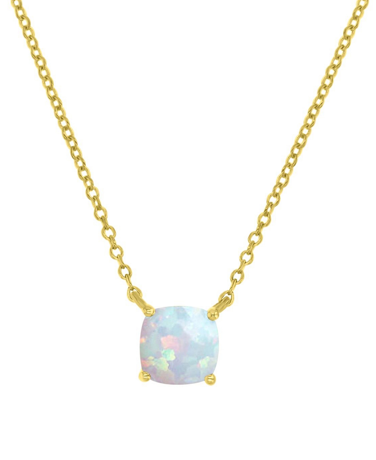Click here for Lab-Grown Opal Cushion Cut Solitaire 18 Pendant Ne... prices