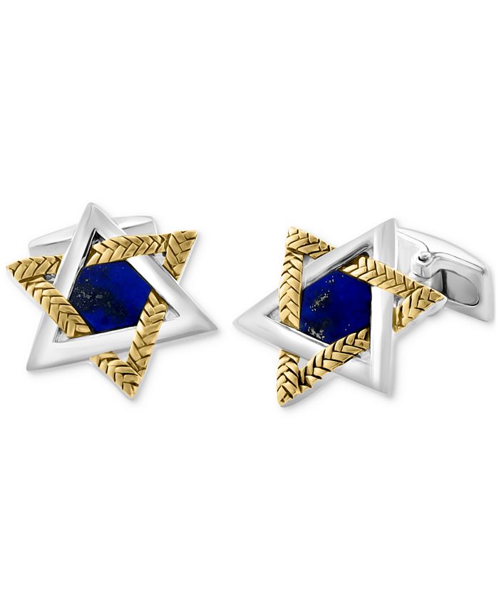 EFFY Collection EFFY® Men's Lapis Lazuli Star of David Cufflinks in ...