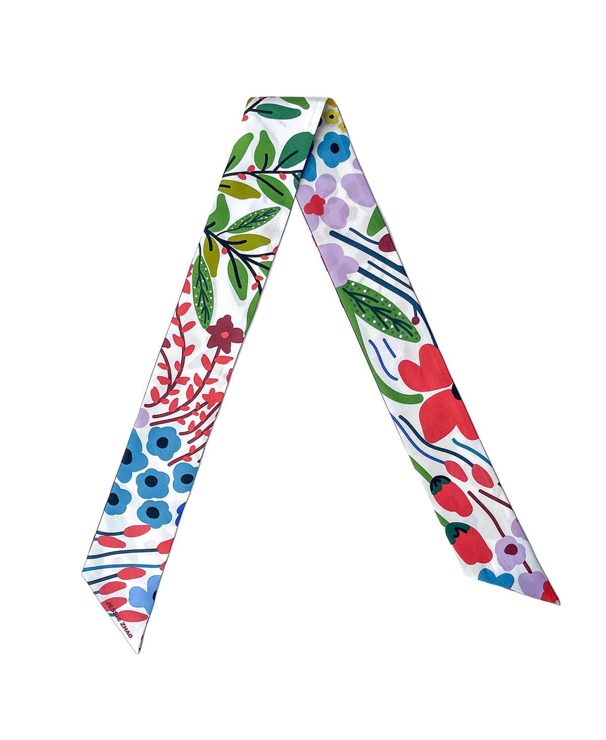 Click here for Jessie Zhao New York Silk Twilly Of Bloom - White... prices