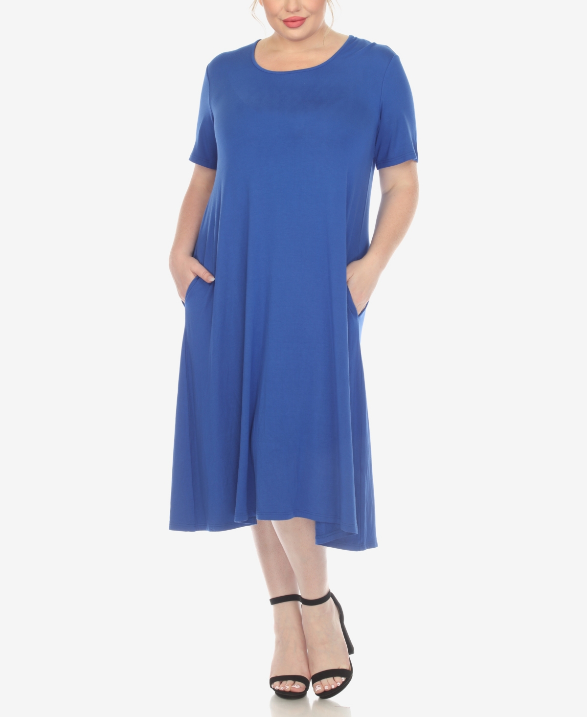 Click here for White Mark Plus Size Short Sleeve Pocket Swing Mid... prices