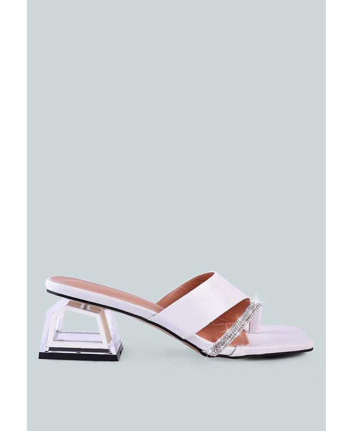 London Rag golfy rhinestone embellished strap fantasy heel sandals - Macy's