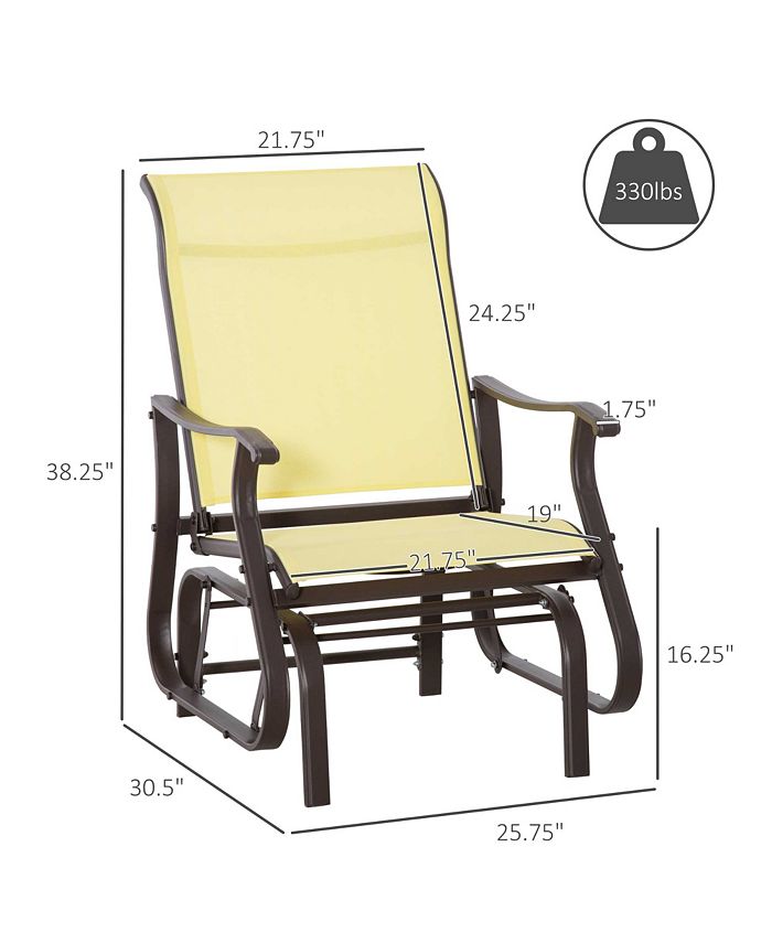 Simplie Fun Outdoor Swing Glider Chair, Patio Mesh Rocking Chair with ...