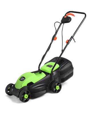 Costway 12 Amp 14-Inch Electric Push Lawn Corded Mower With Grass Bag ...