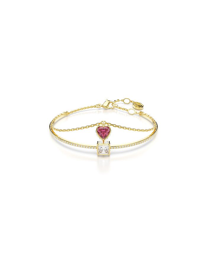 Swarovski Chroma Bangle, Heart, Red, Gold-Tone Plated - Macy's
