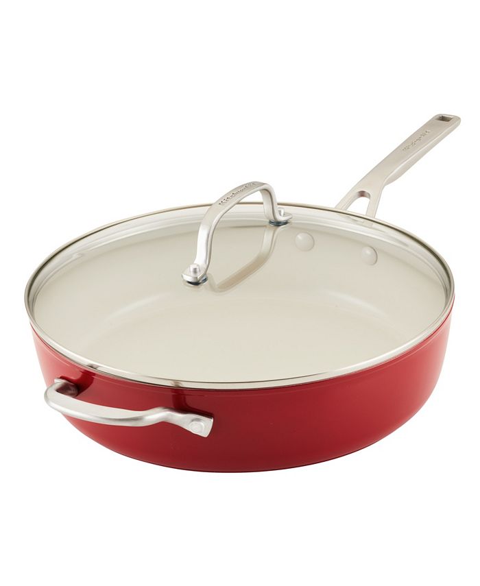 KitchenAid Hard Anodized Ceramic Nonstick 5 Quart Saute Pan with Lid ...