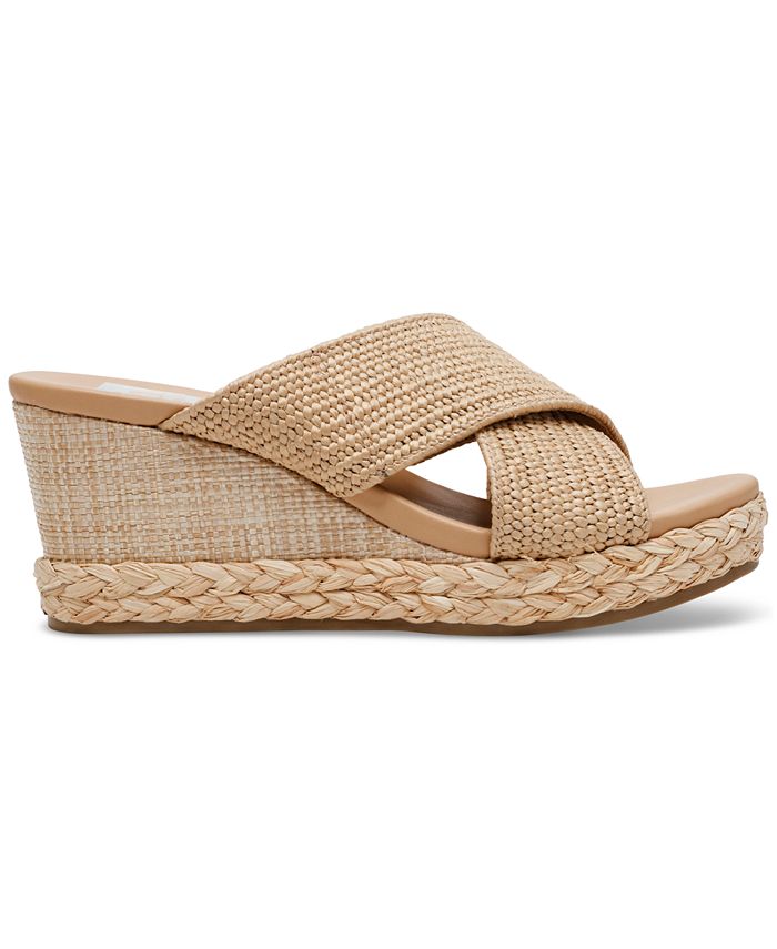 DV Dolce Vita Women's Erial Crossband Raffia Wedge Sandals - Macy's