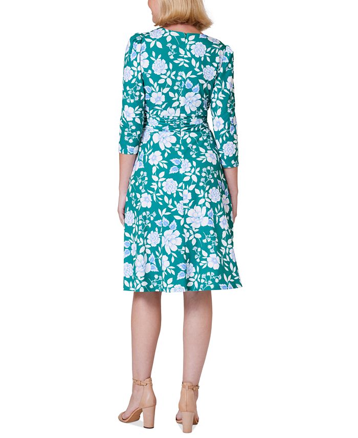 Jessica Howard Womens Floral Print 3 4 Sleeve Wrap Dress Macys