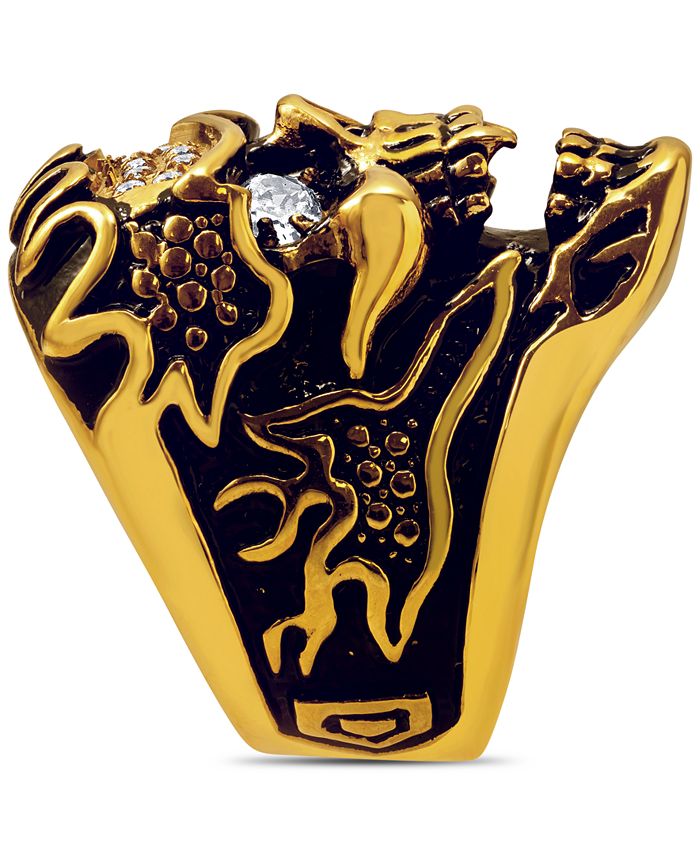 Blackjack Cubic Zirconia Ornately Detailed Skull Statement Ring - Macy's