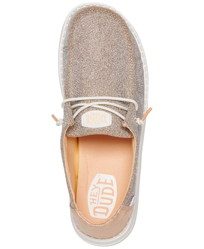 Hey Dude Women's Wendy Metallic Sparkle Casual Sneakers from Finish ...