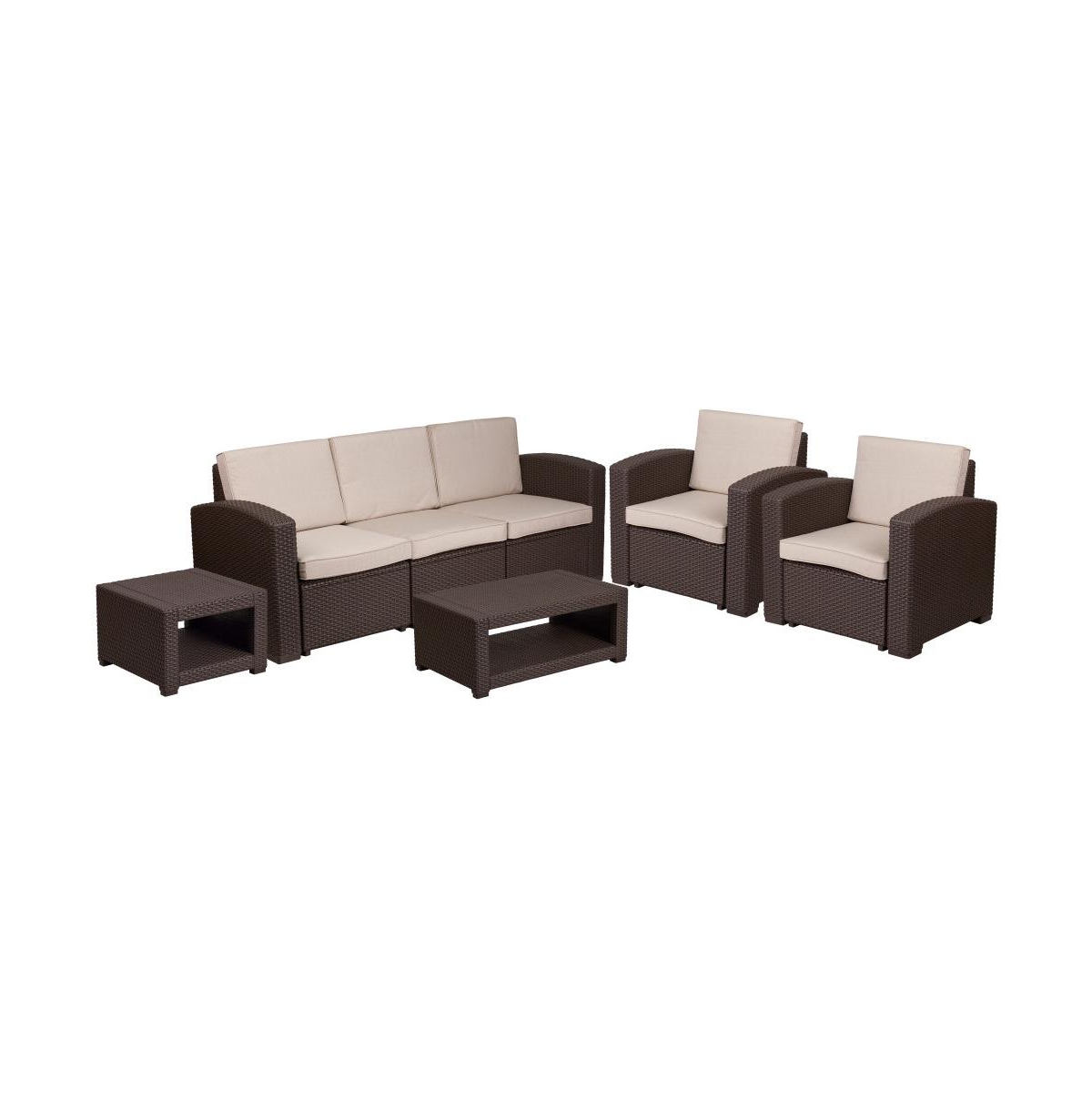 Click here for Errol 5 Piece Faux Rattan Patio Set - 2 Chairs And... prices