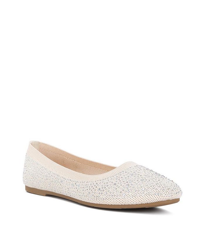 London Rag Splash rhinestones embellished ballet flats - Macy's