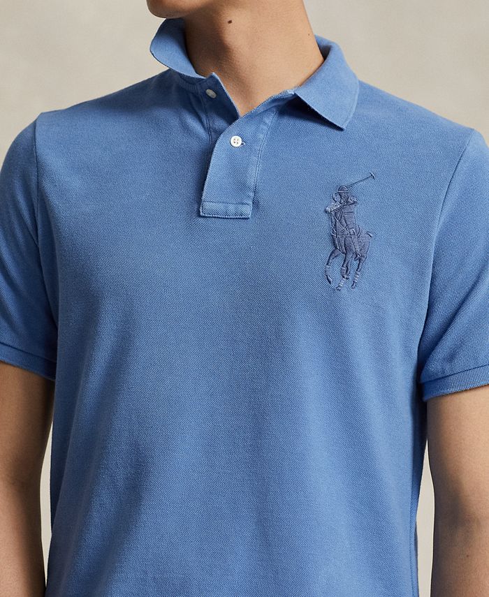 Polo Ralph Lauren Men's Custom Slim Fit Big Pony Mesh Polo Shirt - Macy's