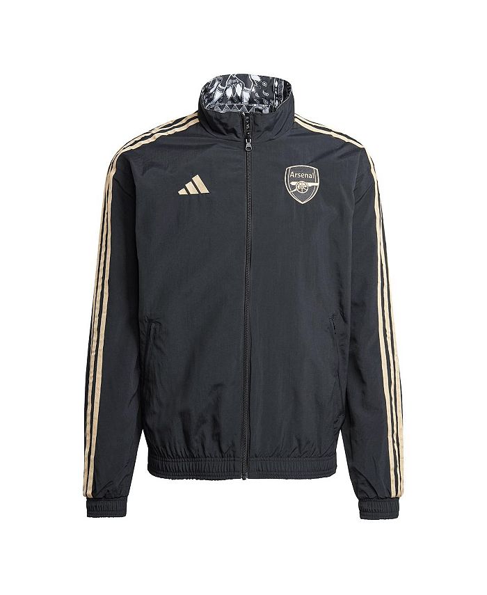 adidas Men's Black Arsenal 2023/24 Reversible Anthem Ian Wright Full ...