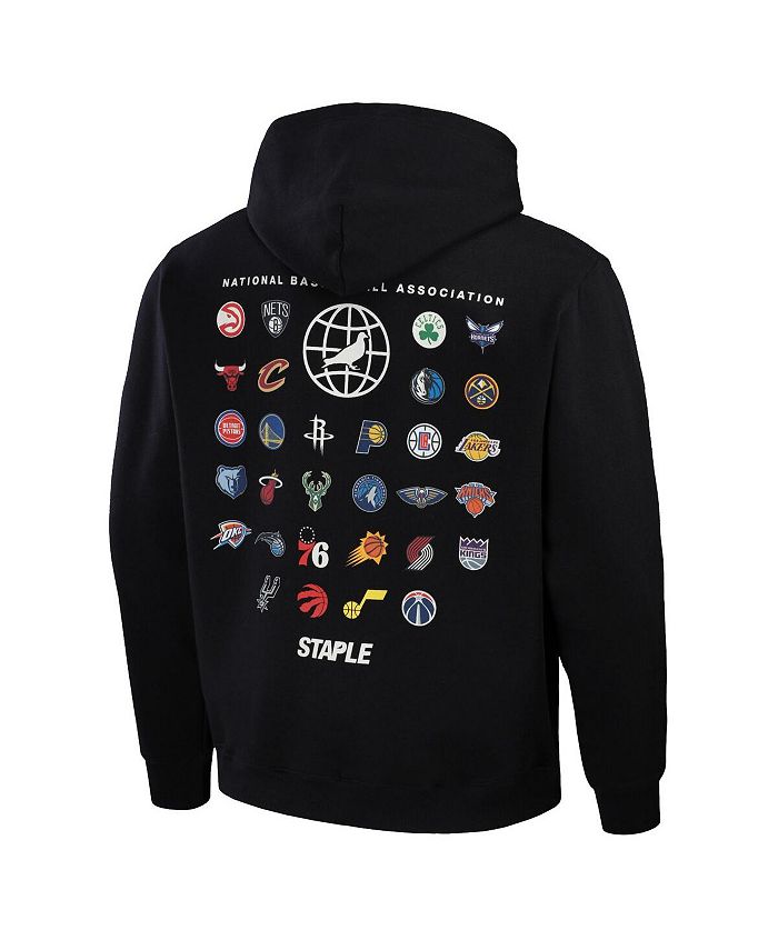 Staple Men's NBA x Black All Teams Flock Fleece Pullover Hoodie - Macy's