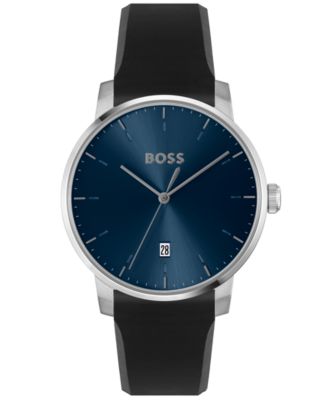 HUGO BOSS Men's Dean Quartz Basic Calendar Black Silicone Watch 41mm ...