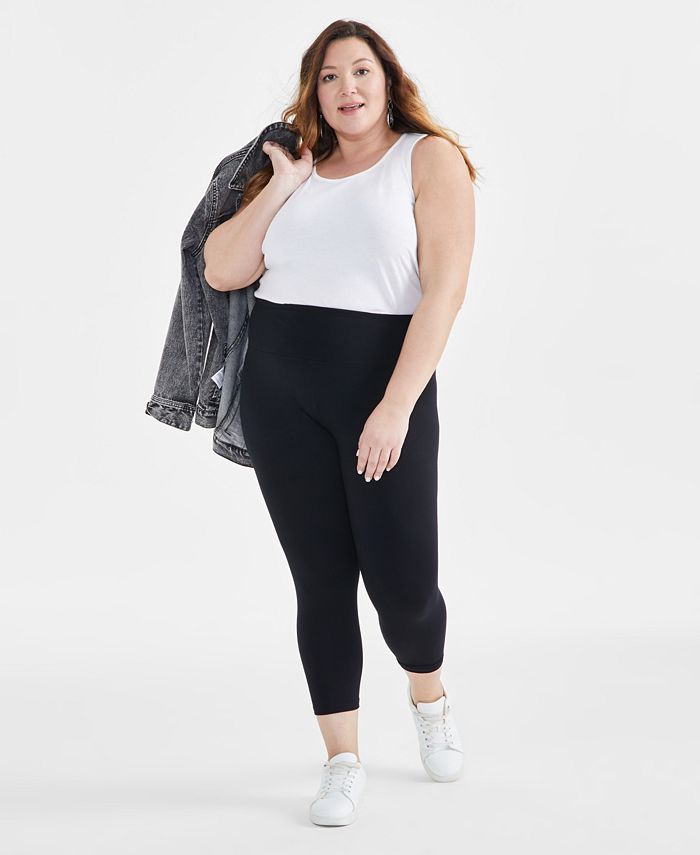 Style & Co Plus Size High-Rise Cropped Leggings, Created for Macy's ...