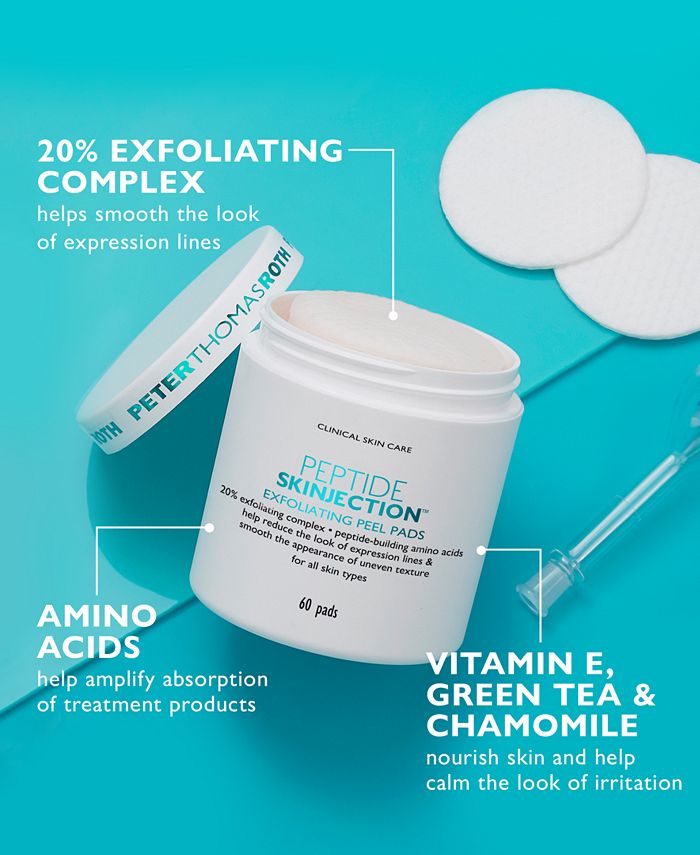 Peter Thomas Roth Peptide Skinjection Exfoliating Peel Pads, 60 pads ...