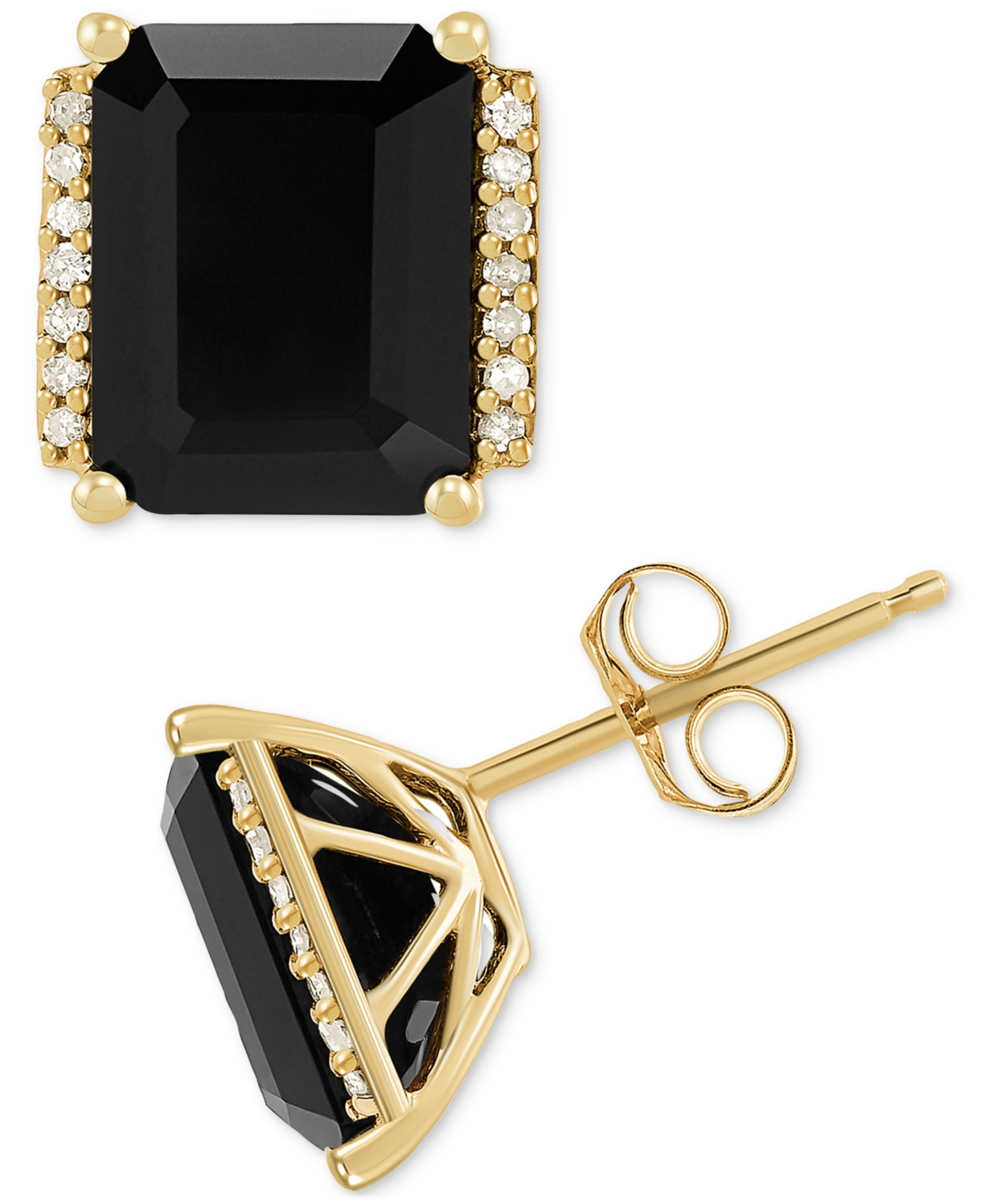 Click here for Onyx & Diamond Accent Stud Earrings in 14k Gold -... prices