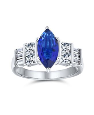 Bling Jewelry Art Deco Style 3CT Cubic Zirconia CZ Pave Royal Blue ...