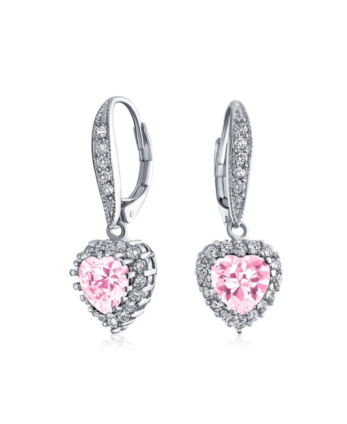 Click here for Bling Jewelry 4CT Cz Pink Halo Heart Shaped Cubic... prices