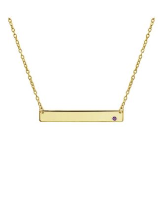 Bling Jewelry Horizontal Sideway Flat Bar Name Plated Pendant Necklace ...