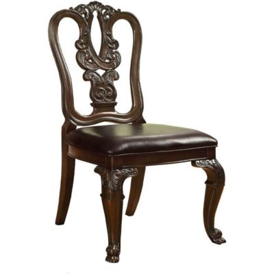 Simplie Fun Intricate Brown Cherry Side Chairs Set - Macy's