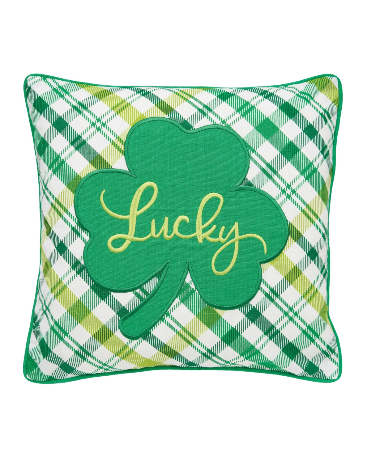 Click here for 16 x 16 St. Patricks Day Lucky Clover Plaid Square... prices