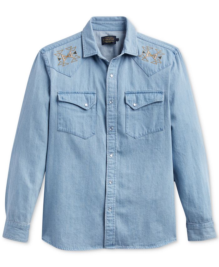 Pendleton Men's Chandler Embroidered Long Sleeve Snap-Front Western ...