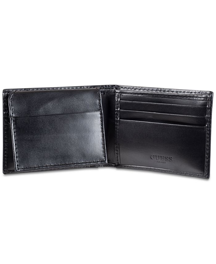 GUESS Men's RFID Embossed Leather Passcase Wallet - Macy's