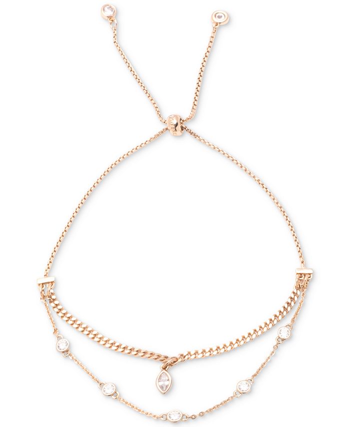 Givenchy Gold-Tone Crystal Adjustable Slider Bracelet - Macy's