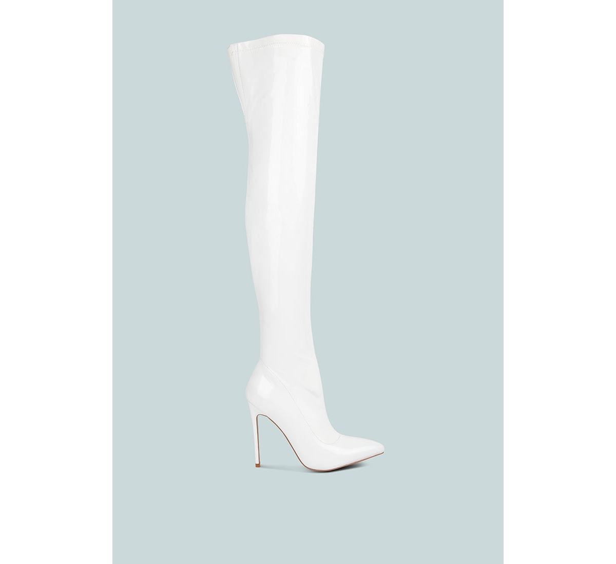 Click here for Riggle Long Patent Pu High Heel Boots - White prices