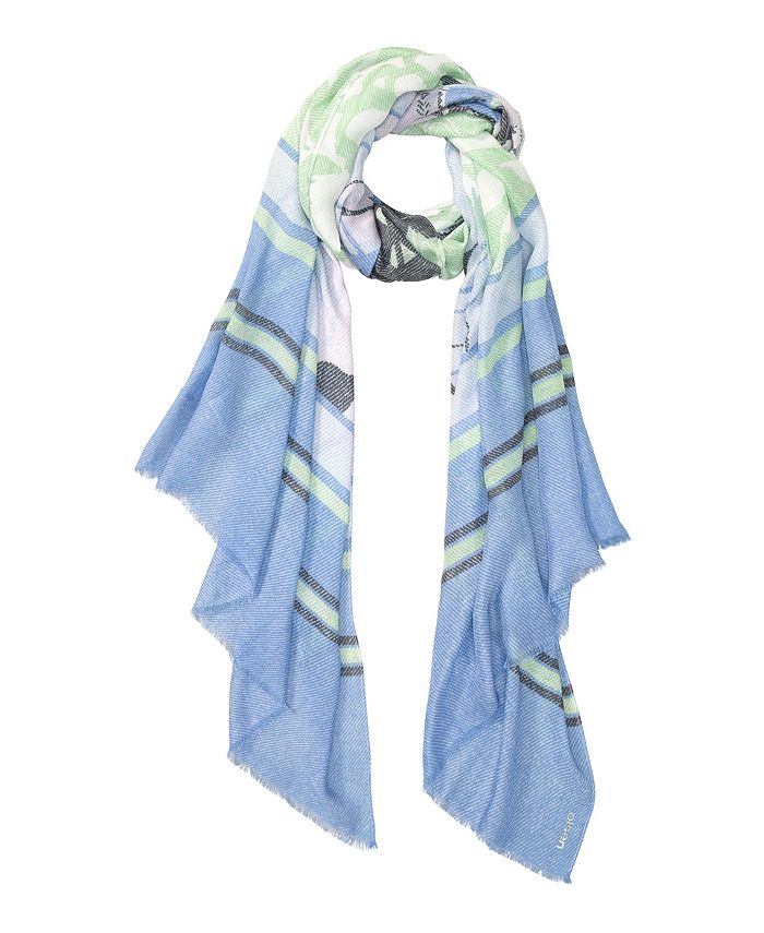 Olsen Multi Print Scarf with Frayed Edge Trim - Macy's