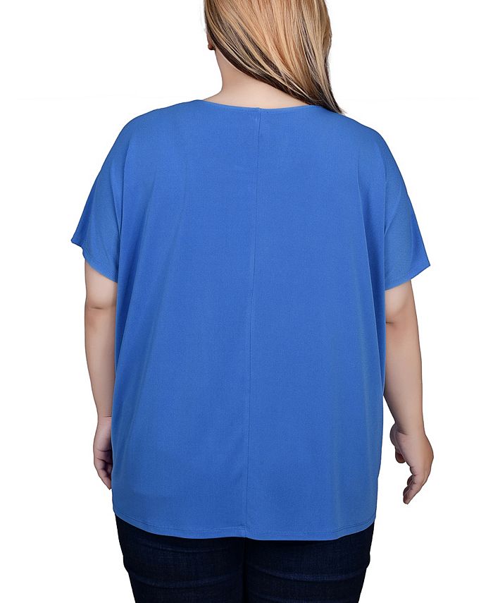 NY Collection Plus Size Short Sleeve Tunic Top - Macy's