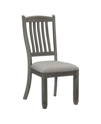 Simplie Fun Casual Dining Height Side Chairs 2 Piece Antique Gray Wood ...