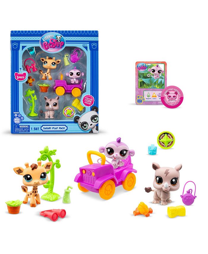 Littlest Pet Shop Safari Play Pack - Gen 7, Pets 53, 54, 55, Authentic ...