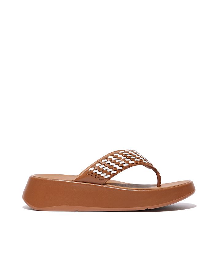 FitFlop Women's F-Mode Woven-Leather Flatform Toe-Post Sandals - Macy's