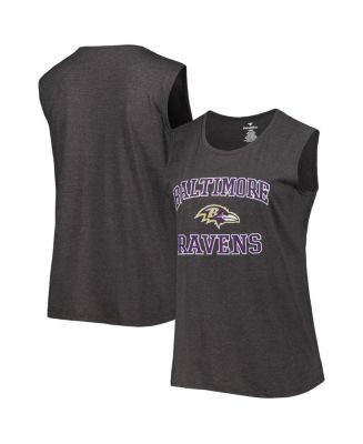 Women's Fanatics Heather Charcoal Baltimore Ravens Plus Size Tank Top ...