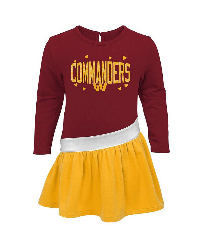 Outerstuff Little Girls Burgundy, Gold Washington Commanders Heart to ...