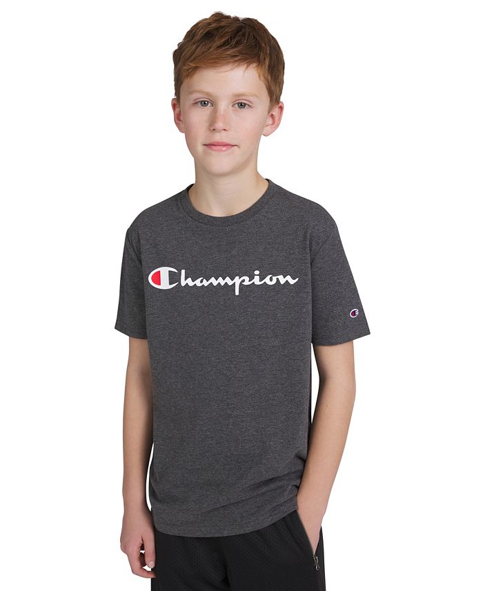 Champion Big Boys Classic Script Logo T-shirt - Macy's