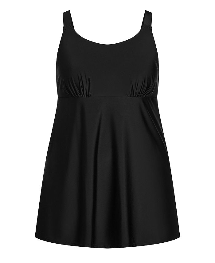 AVENUE Women's Plus Size Empire Swim Dress - Macy's